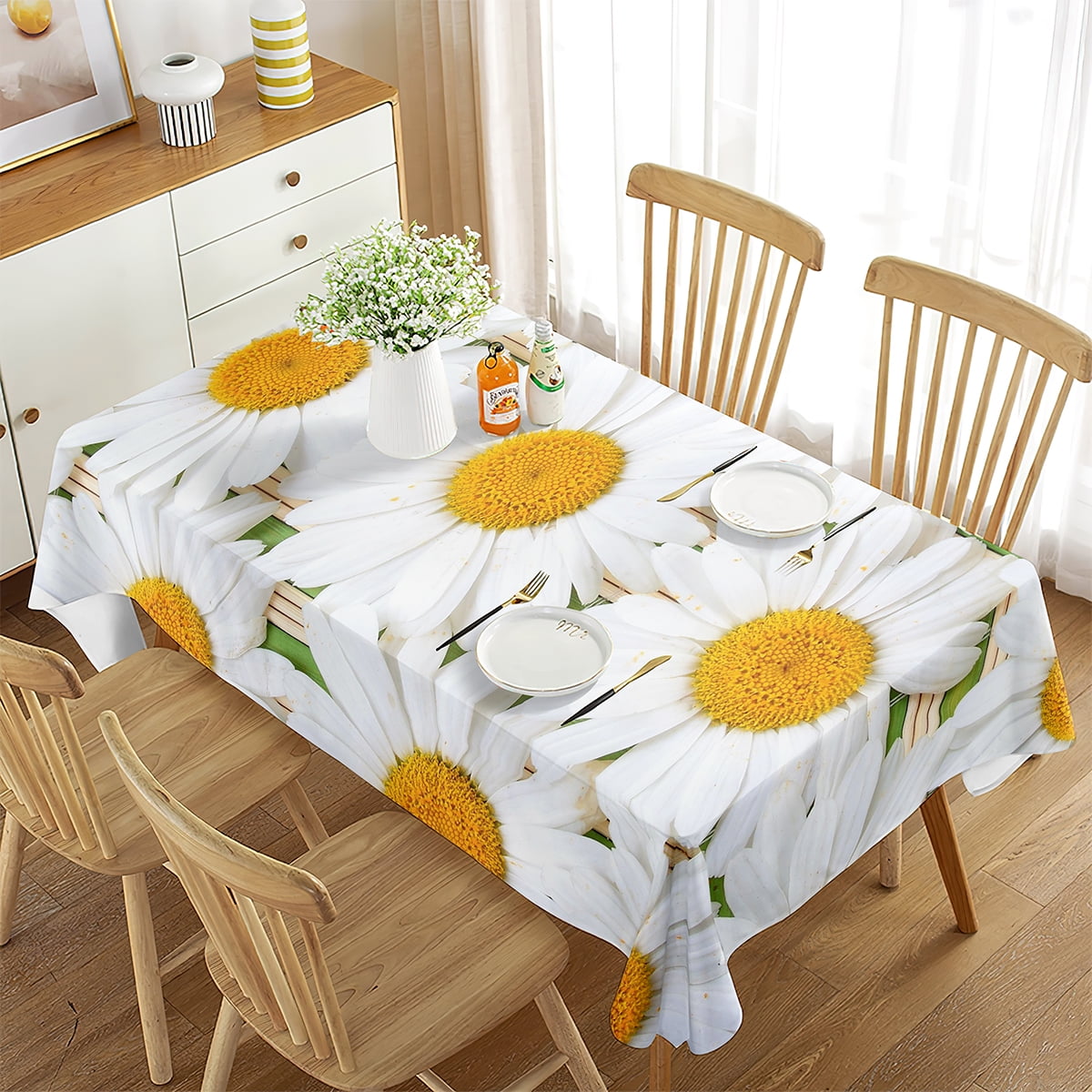 Spring Flowers Tablecloth Beautiful Flowers Plant Art r Rectangle ...