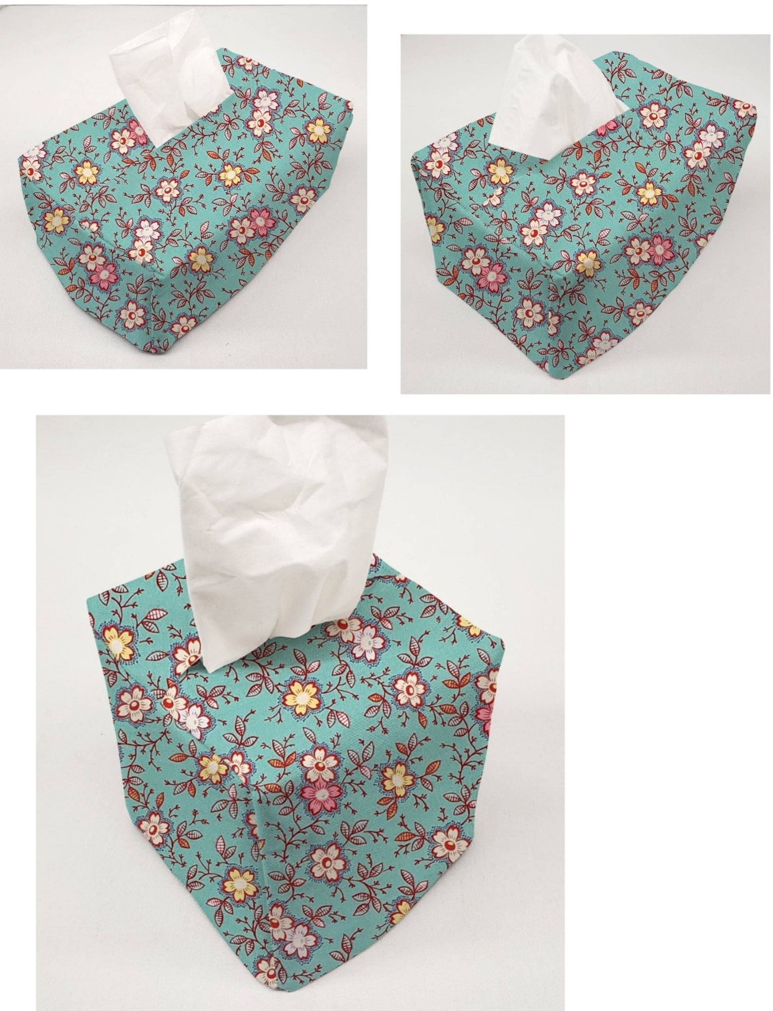 Spring Flowers Tissue Box Cover by Penny's Needful Things (Tall Rectangle) (Teal) - Walmart.com