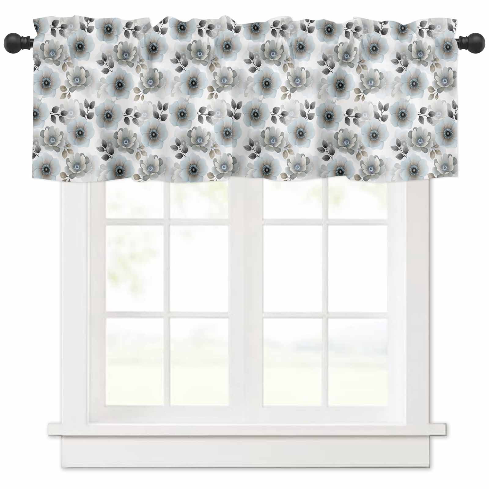 Spring Flowers Valances for Windows Farmhouse Kitchen Curtains Valances ...
