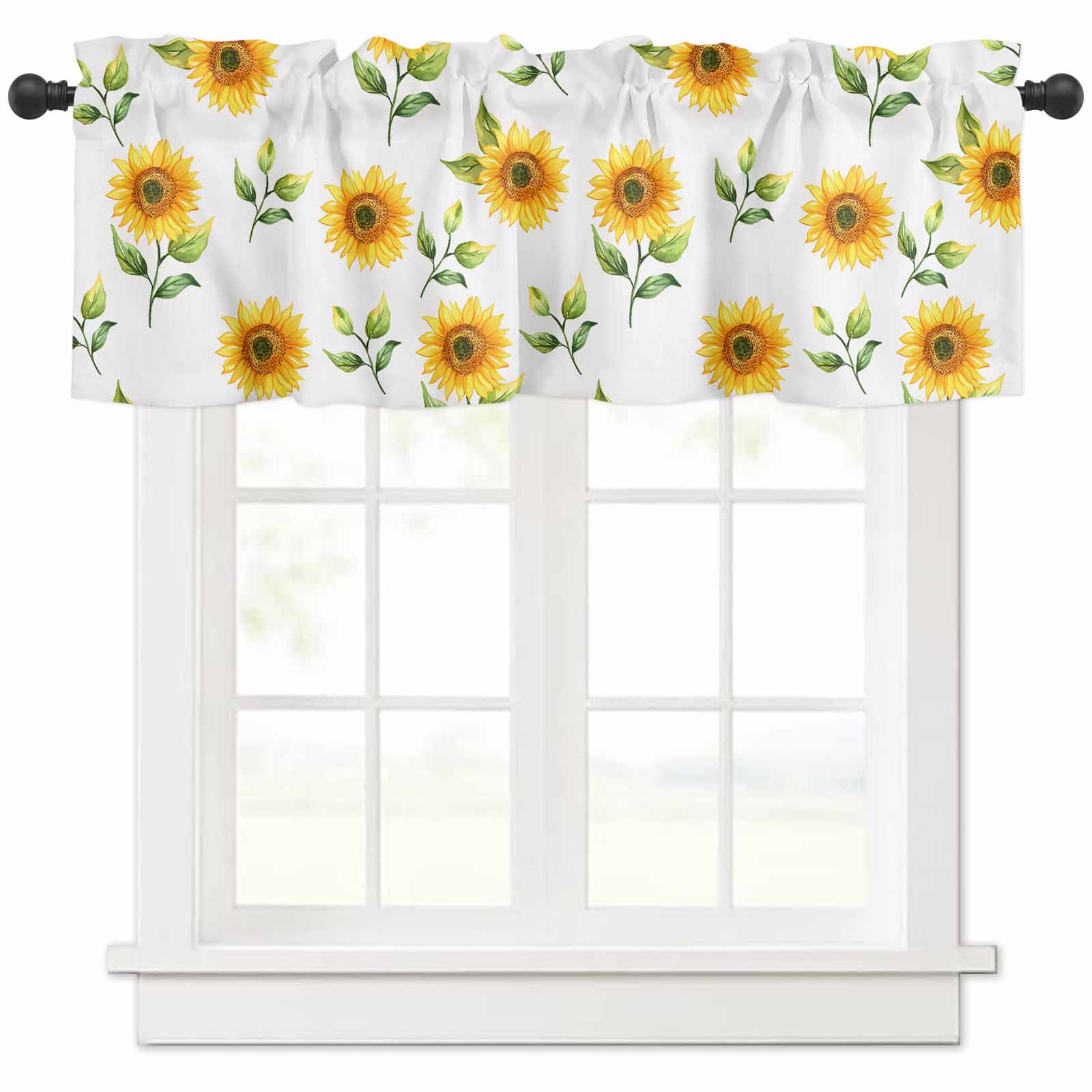 Spring Flowers Valances for Windows Farmhouse Kitchen Curtains Valances ...