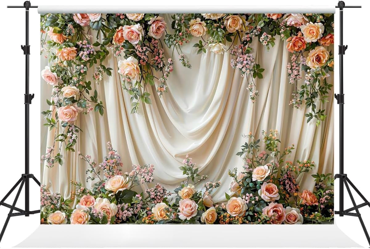 Spring Flowers Vine Backdrop Photography Wedding Maternity Party Banner ...