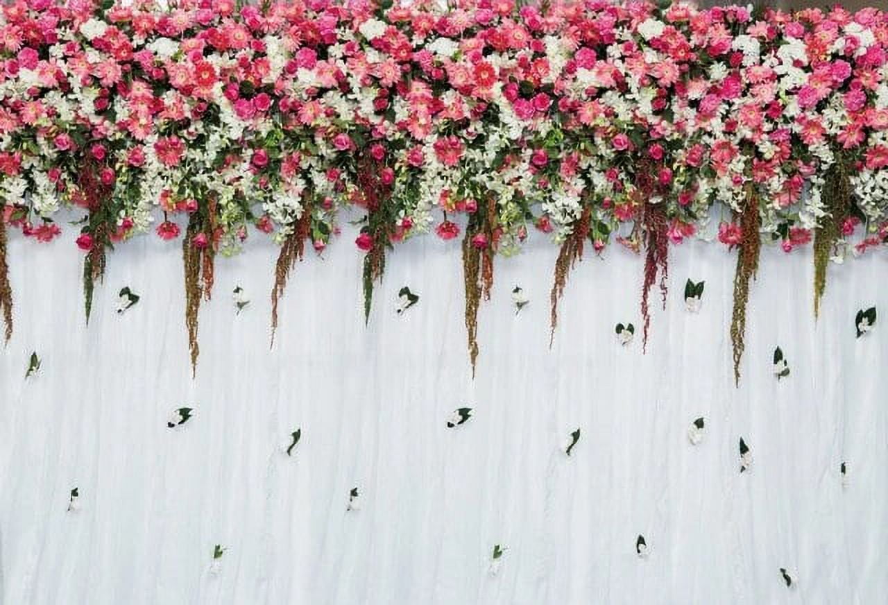 Spring Flowers Wedding Luxurious Stage Curtain Birthday Party ...