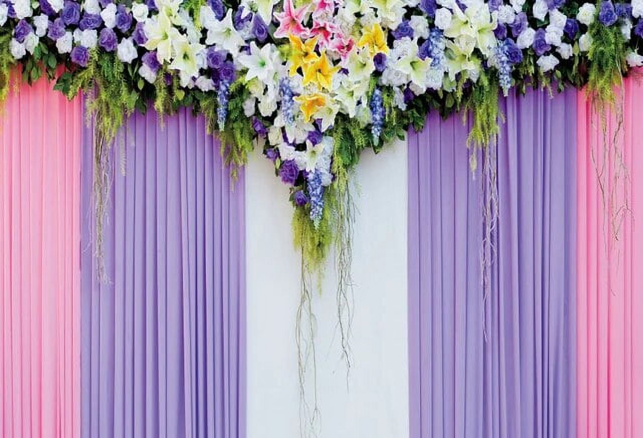 Spring Flowers Wedding Luxurious Stage Curtain Birthday Party ...