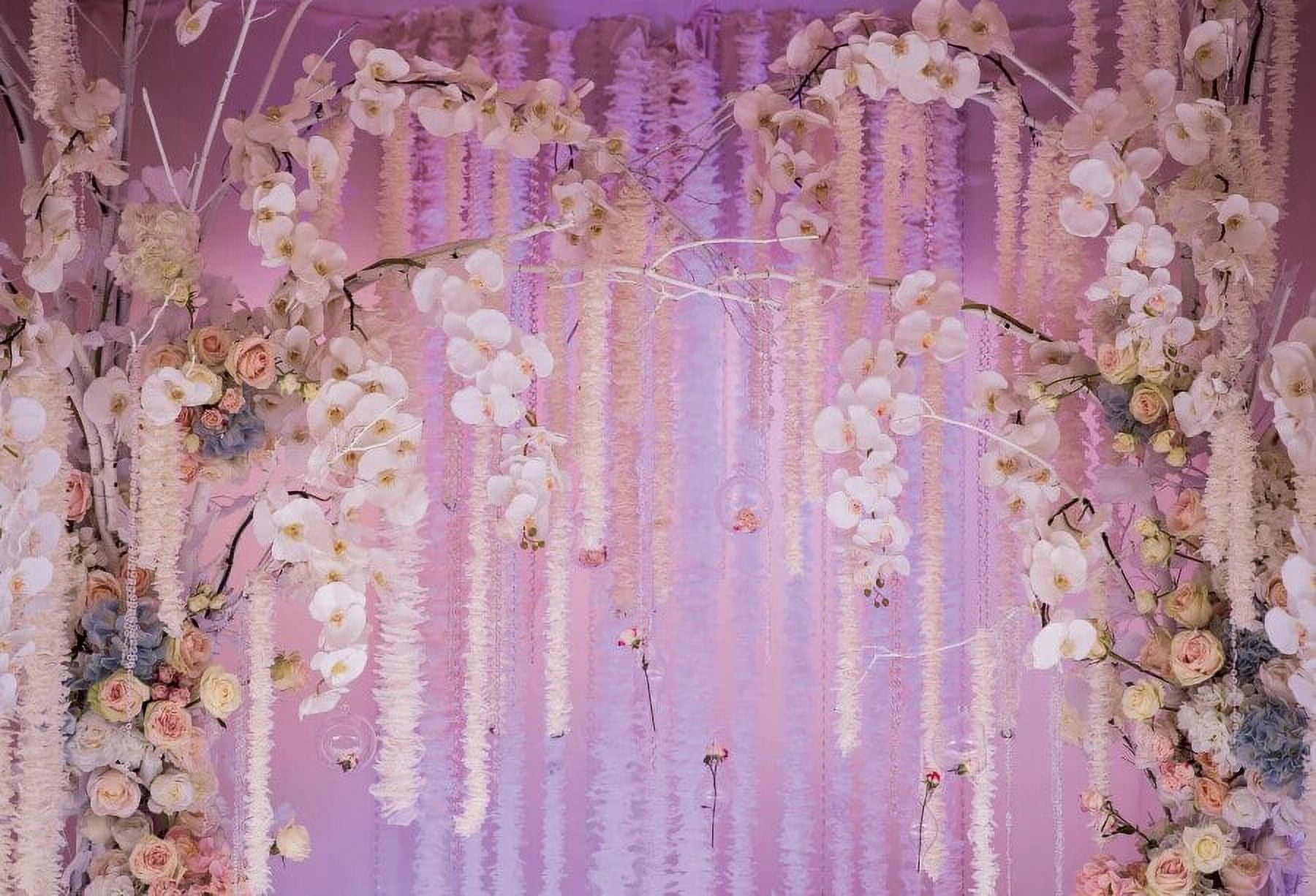 Spring Flowers Wedding Luxurious Stage Curtain Birthday Party ...