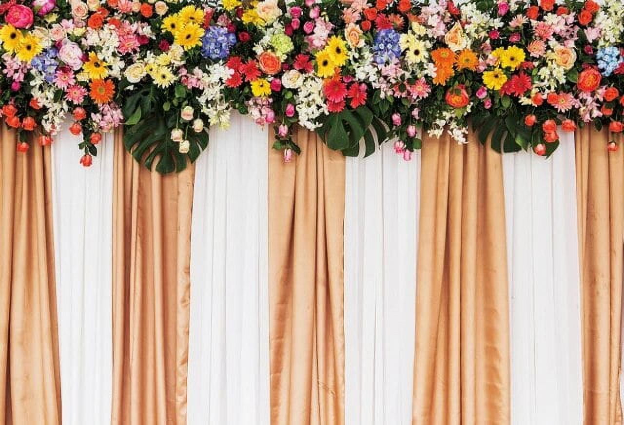 Spring Flowers Wedding Luxurious Stage Curtain Birthday Party ...