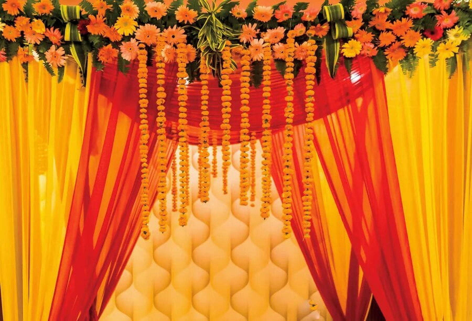 Spring Flowers Wedding Luxurious Stage Curtain Birthday Party ...