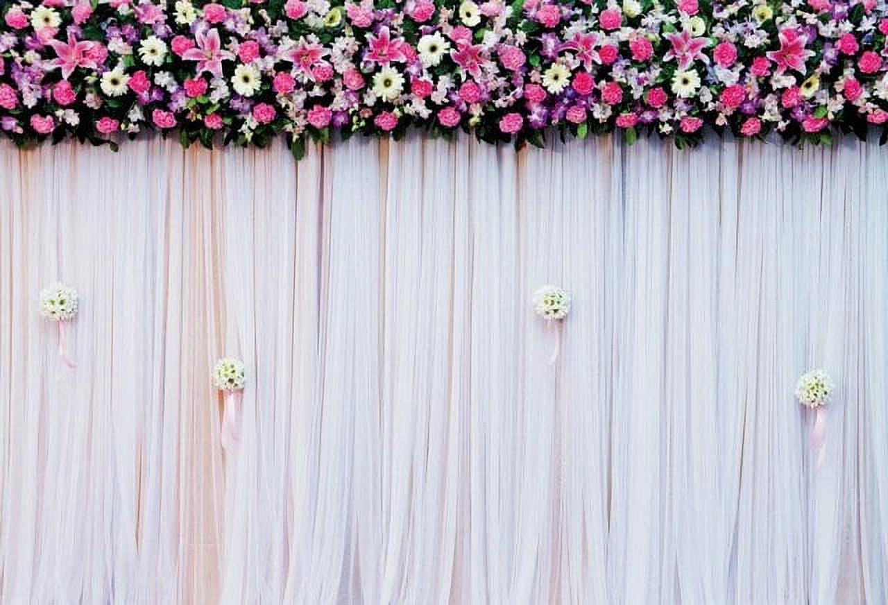 Spring Flowers Wedding Luxurious Stage Curtain Birthday Party ...