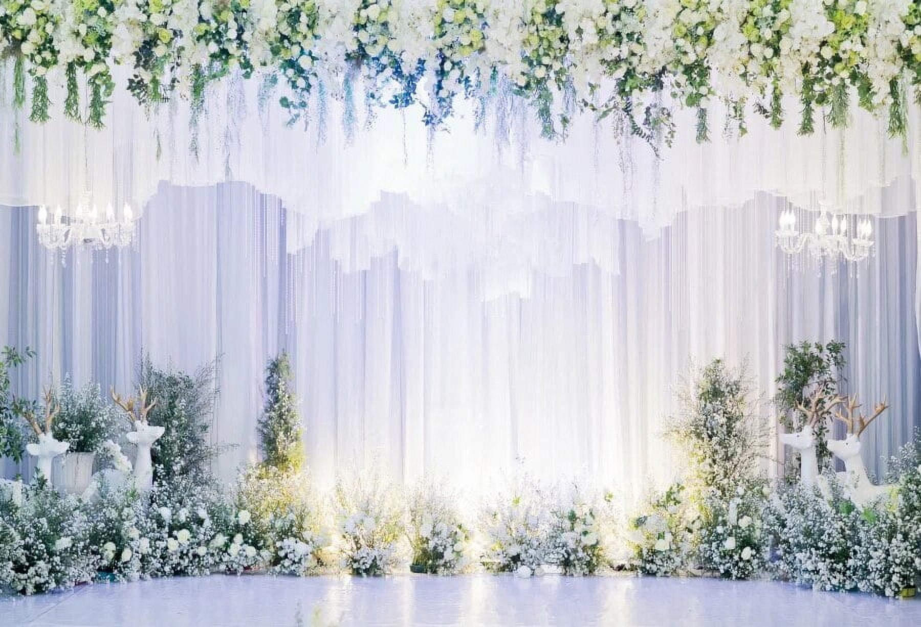 Spring Flowers Wedding Luxurious Stage Curtain Birthday Party ...