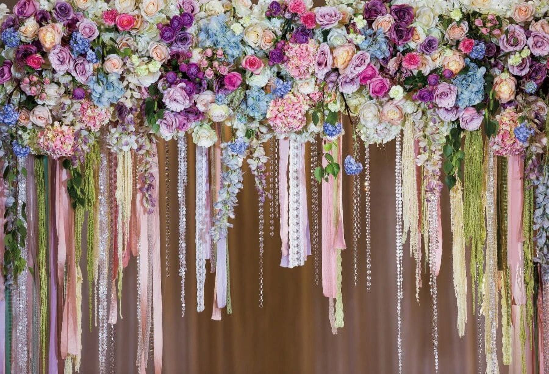 Spring Flowers Wedding Luxurious Stage Curtain Birthday Party ...