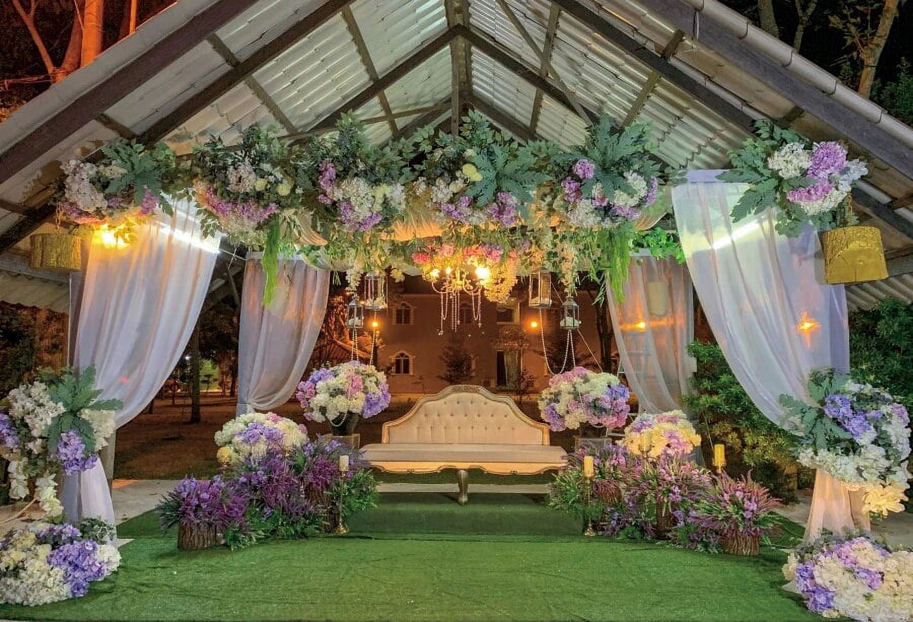 Spring Flowers Wedding Luxurious Stage Curtain Birthday Party ...