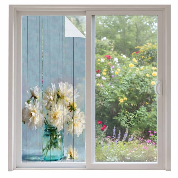 Spring Flowers Window Privacy Film, Modern Farmhouse Oil Painting ...