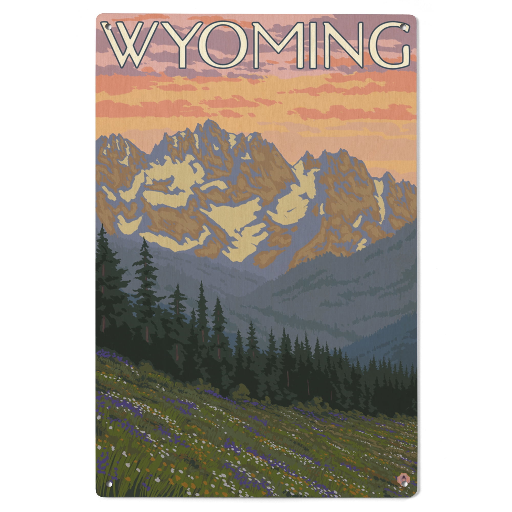 Spring Flowers, Wyoming Birch Wood Wall Sign (6x9 Rustic Home Decor ...
