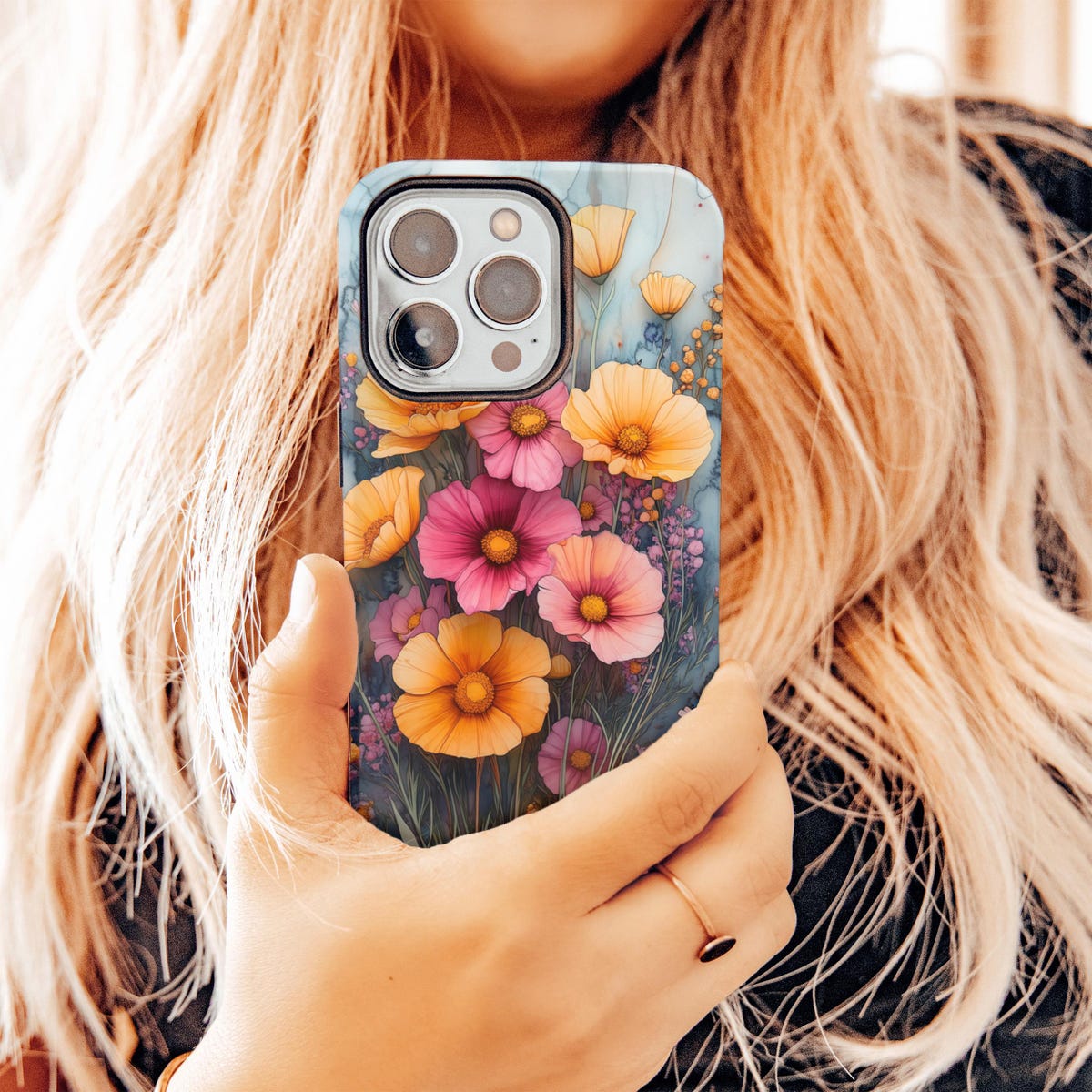 Spring Flowers and Wildflower Magsafe Phone Case with a 3D Floral ...