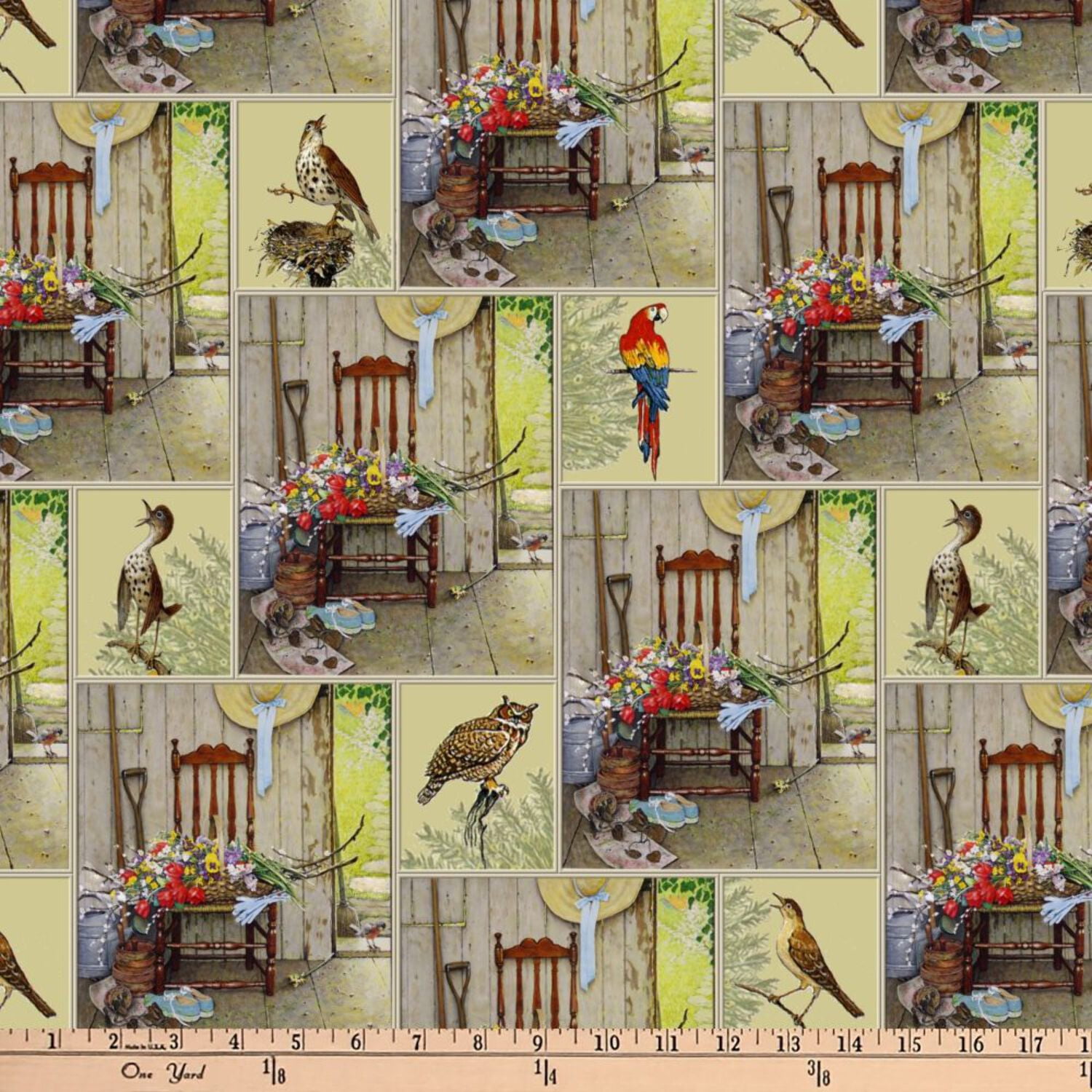 Spring Flowers by Norman Rockwell 45" Wide Cotton Fabric - Walmart.com