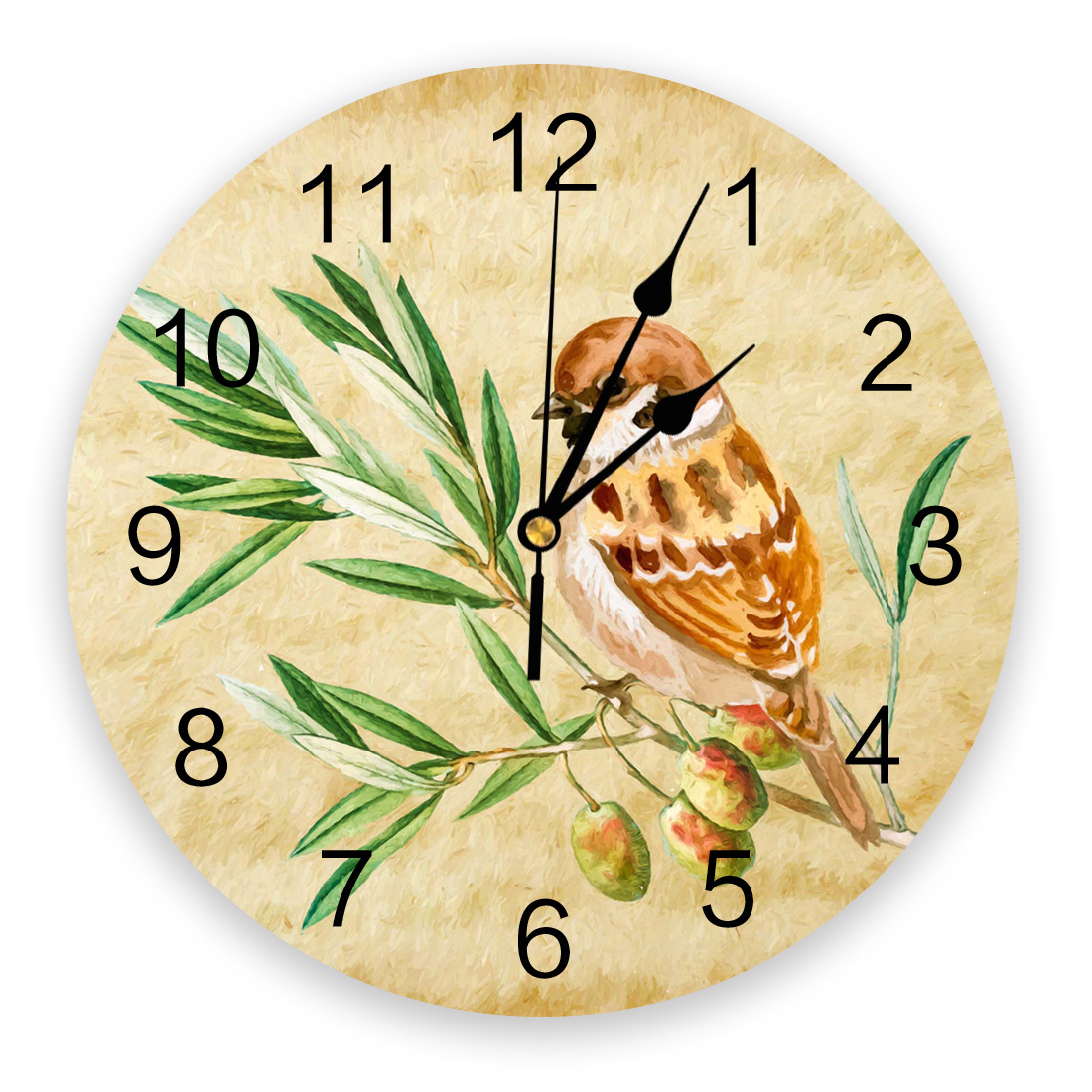Spring Flowers s Retro Wall Clock for Kids Rooms Silent Clocks Wall ...