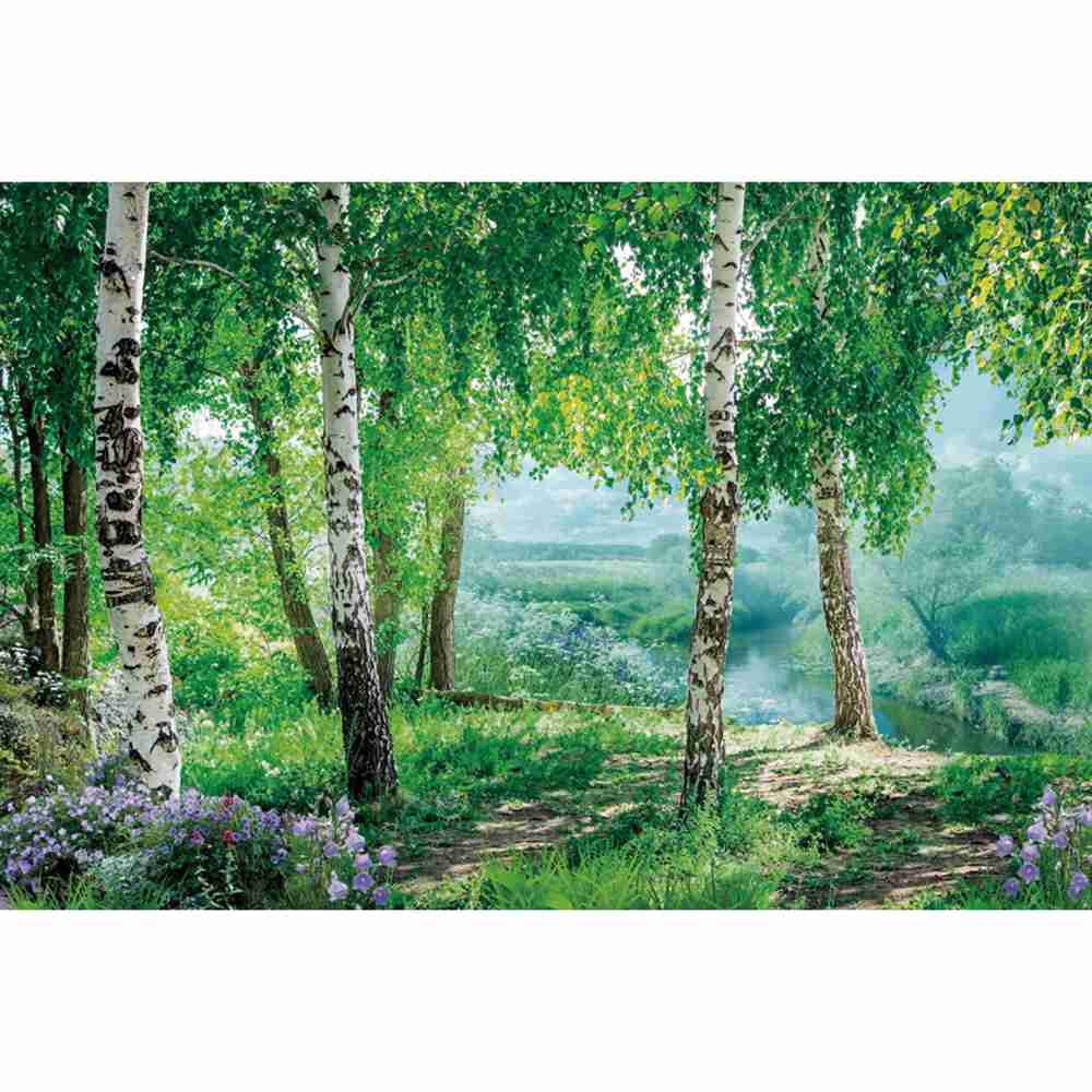 Spring Forest Gard Photography Backdrop Gre Tree River Flower Blossom ...