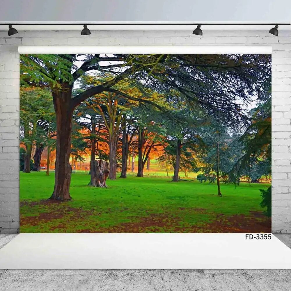 Spring Forest Green Grass Woods Maple Tree Backdrops Baby Portrait ...