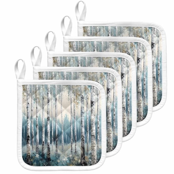 Spring Forest Pot Holders for Kitchen Heatproof Potholder, 5 Pack Grey ...