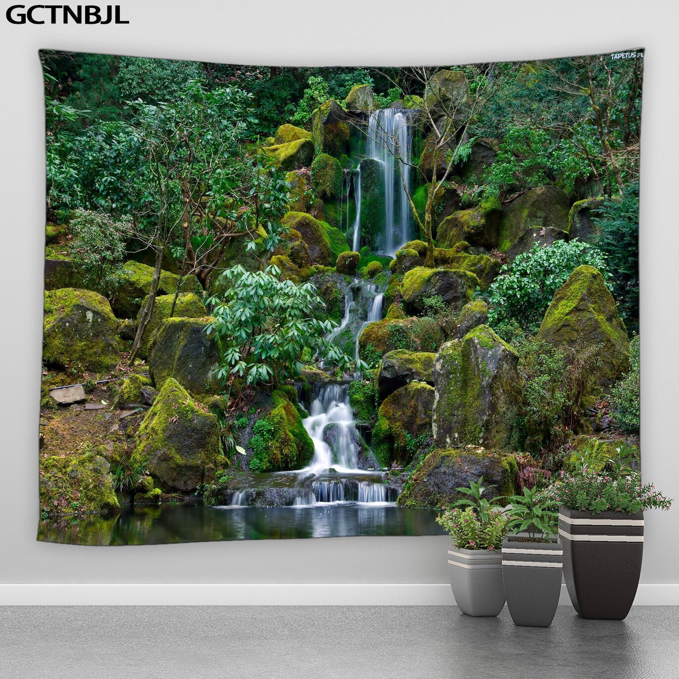 Spring Forest Waterfall Landscape Tapestry Wall Hanging Nature scenery ...