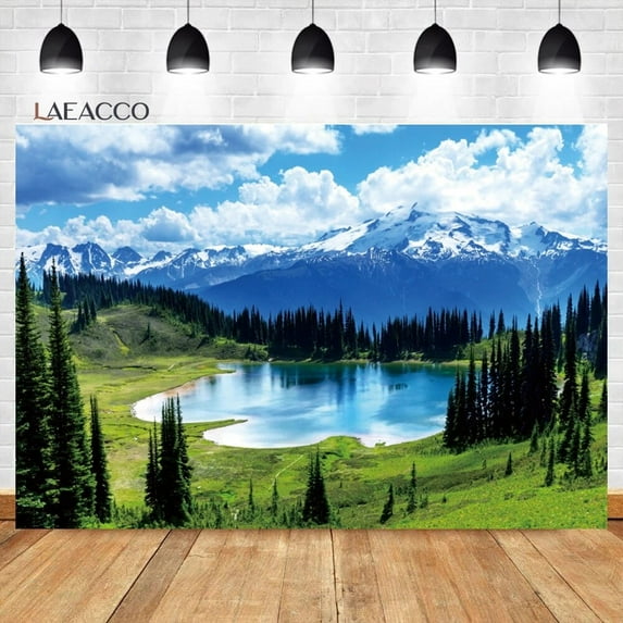 Spring Forest Waterfall Photography Backdrop Mountain Greenery Tree ...