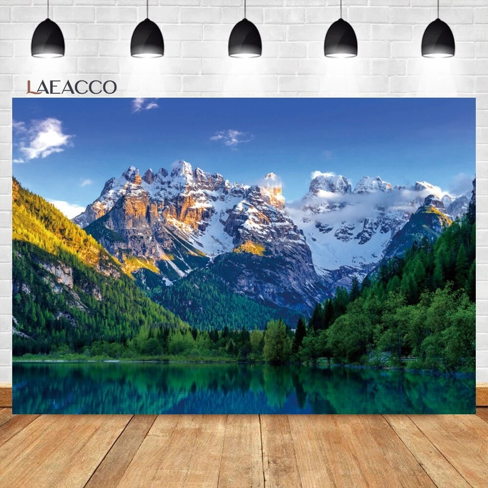 Spring Forest Waterfall Photography Backdrop Mountain Greenery Tree ...