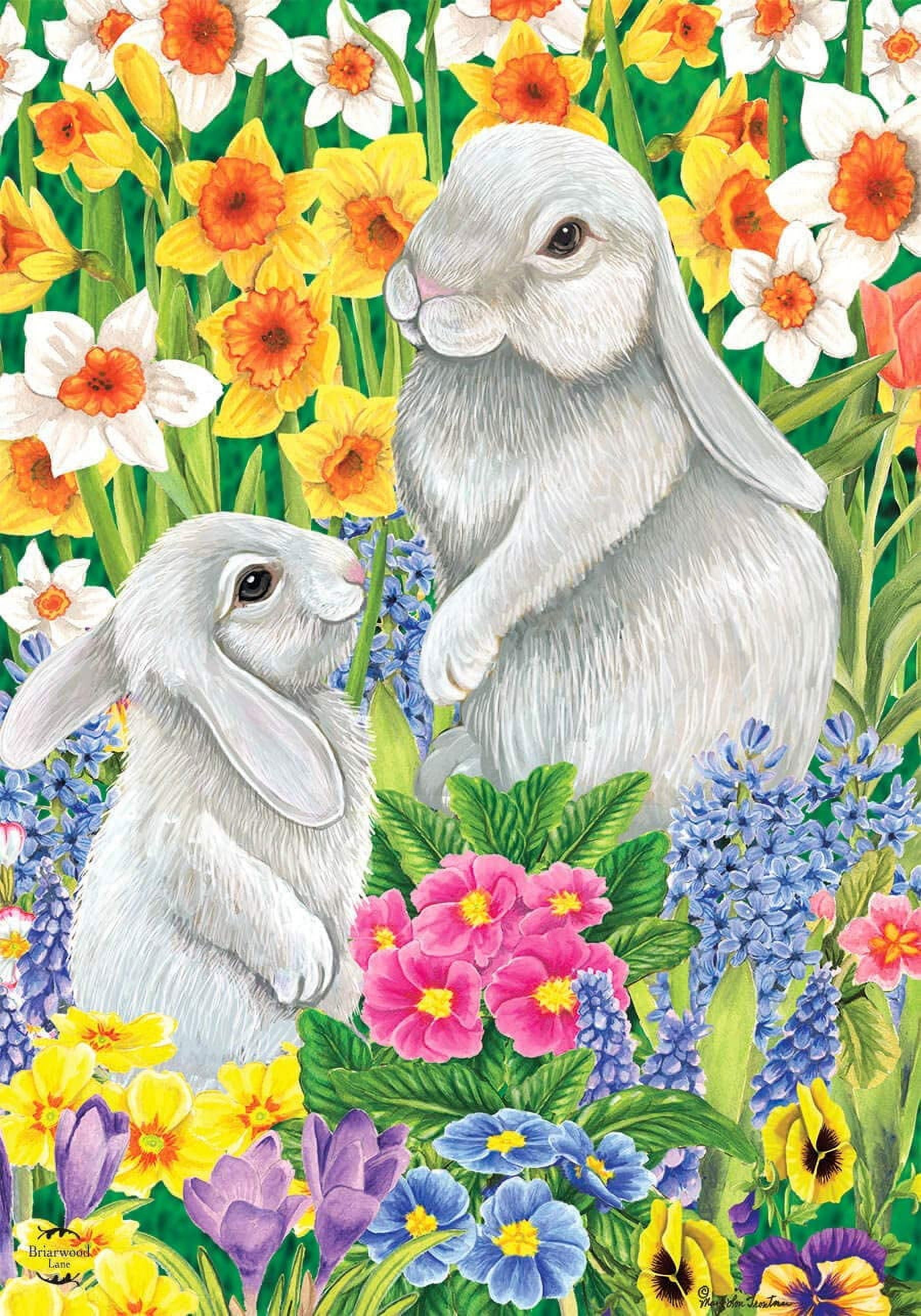 Spring Friends Bunnies Garden Flag Easter Floral Rabbit - Walmart.com