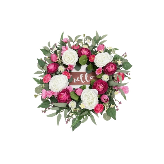 Spring Front Door Wreath 20 Inch Artificial Peony Ranunculus Floral ...
