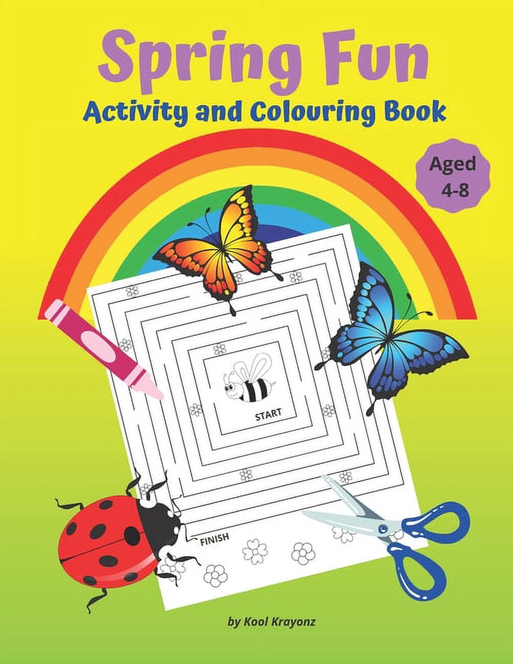 Spring Fun Activity and Colouring Book: Workbook for children includes ...