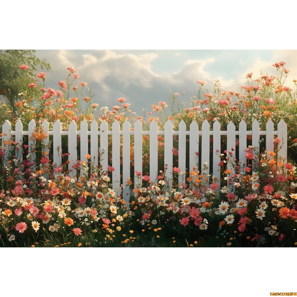 Spring Gard Flower Backdrop Gre Grass Floral Wall Fce Bridal Shower ...
