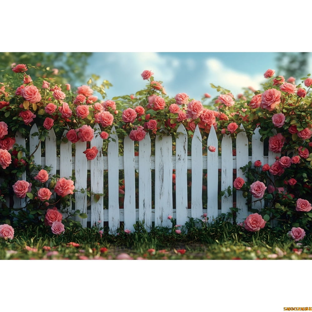 Spring Gard Flower Backdrop Gre Grass Floral Wall Fce Bridal Shower ...