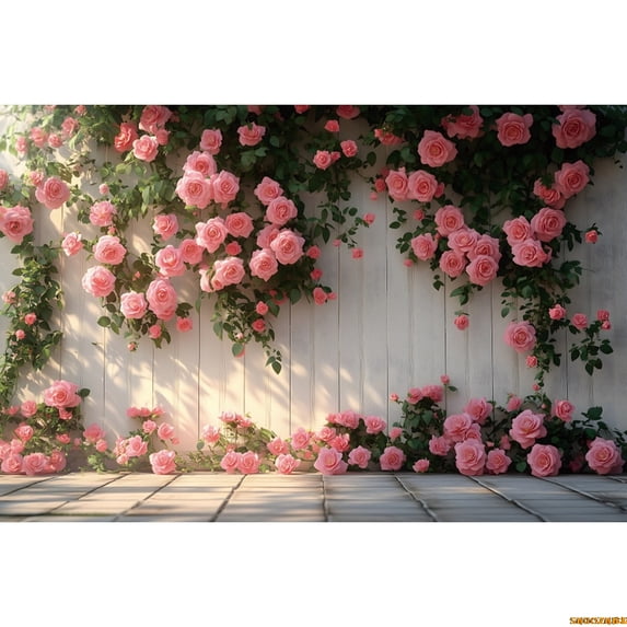 Spring Gard Flower Backdrop Gre Grass Floral Wall Fce Bridal Shower ...