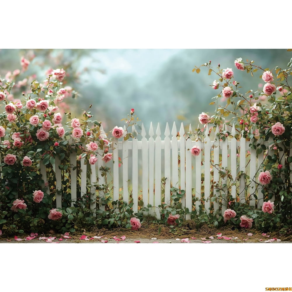 Spring Gard Flower Backdrop Gre Grass Floral Wall Fce Bridal Shower ...