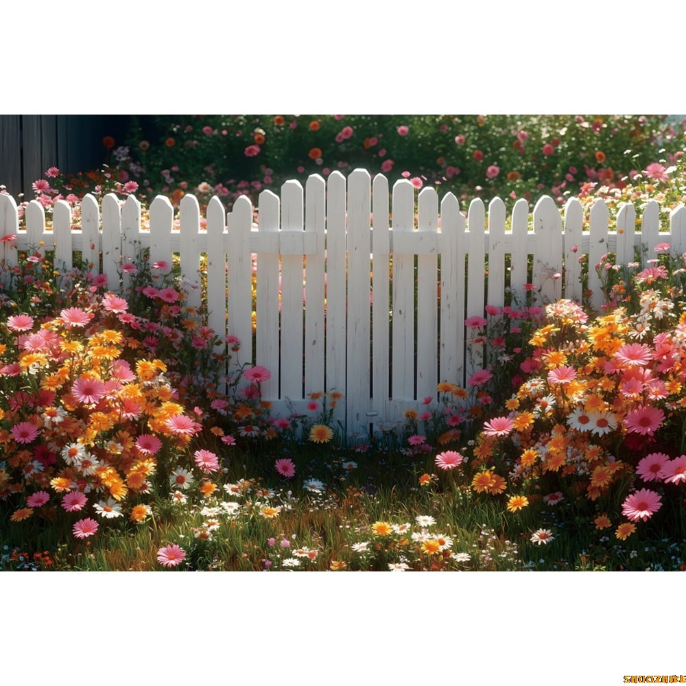 Spring Gard Flower Backdrop Gre Grass Floral Wall Fce Bridal Shower ...