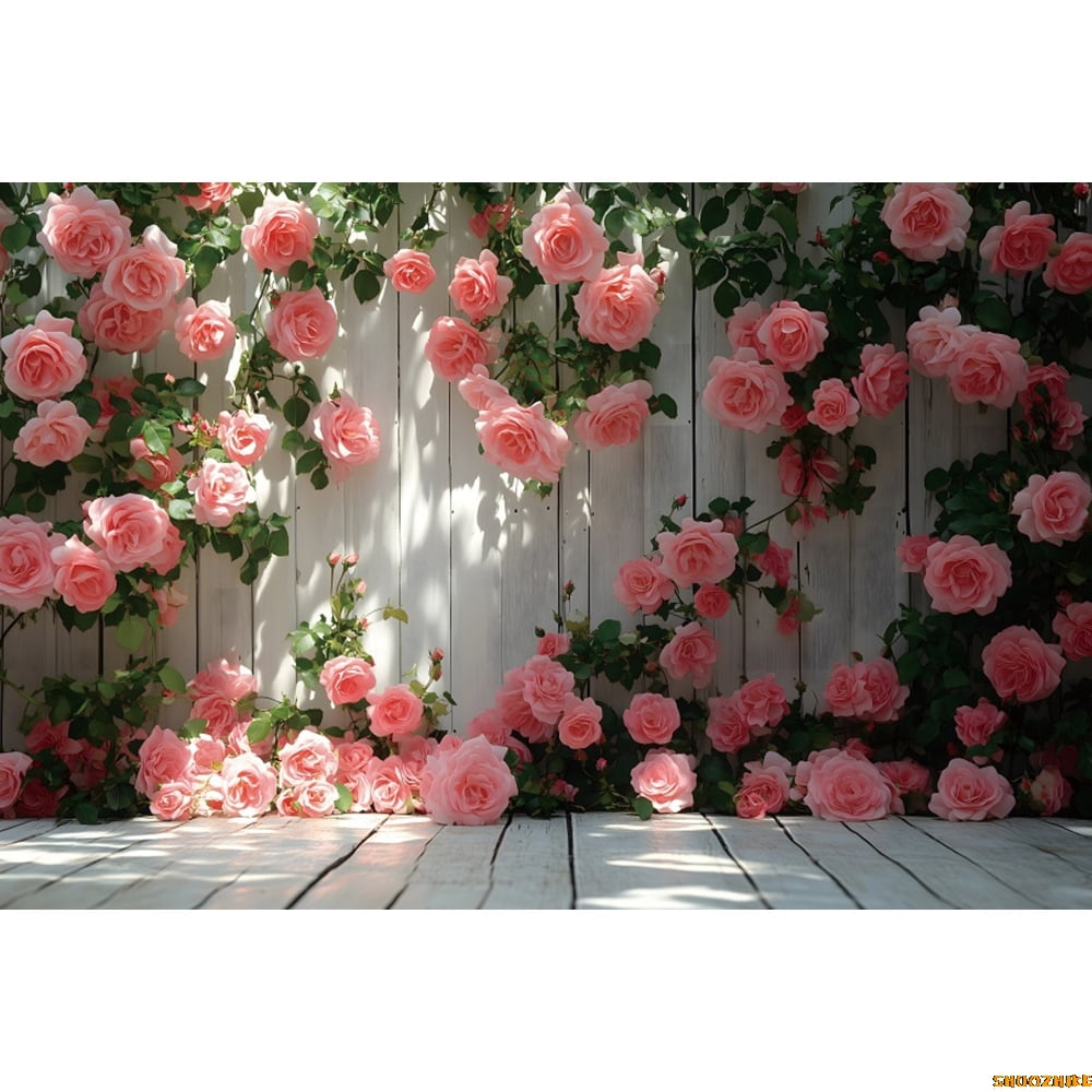 Spring Gard Flower Backdrop Gre Grass Floral Wall Fce Bridal Shower ...