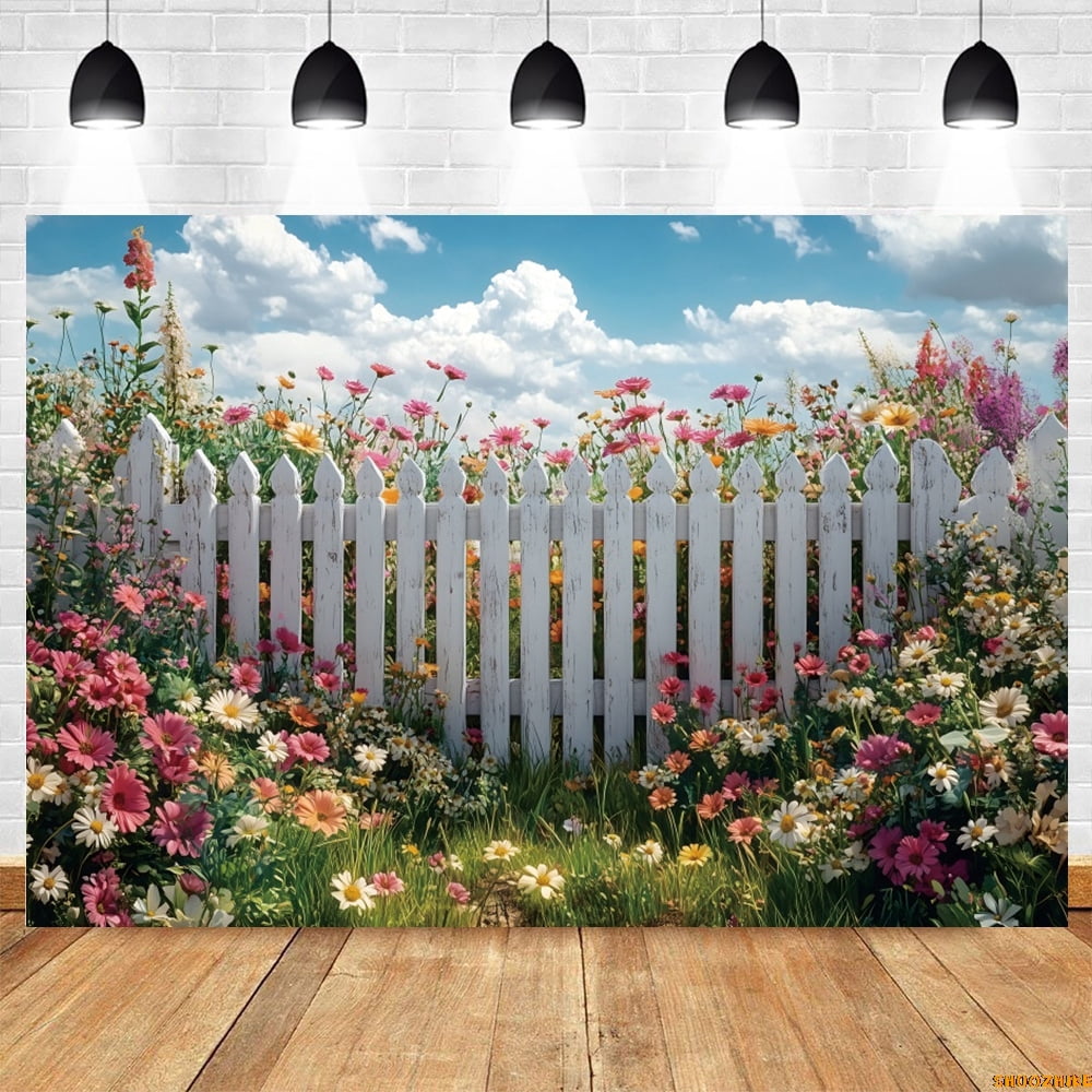 Spring Gard Flowers Fce Backdrop Natural Sce Gre Grass Floral Easter ...