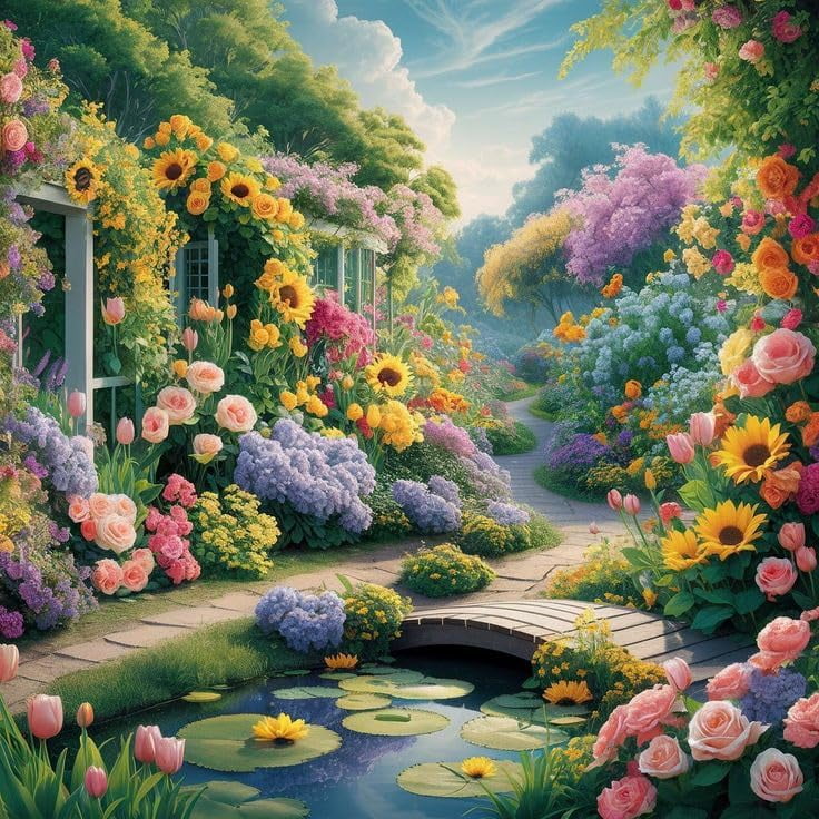 Spring Garden 500 Pieces of Wooden Puzzles for Adult Stress Relief ...