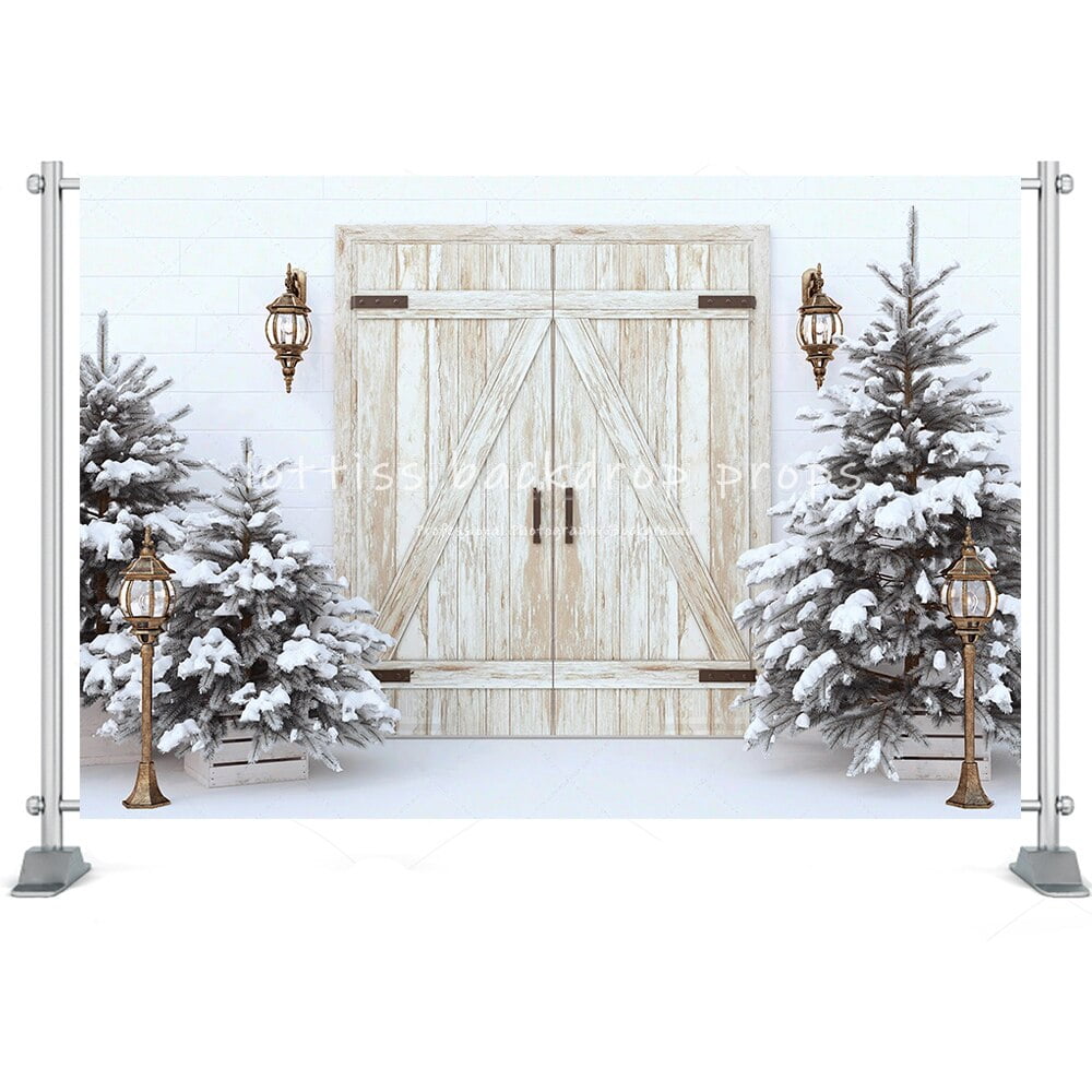 Spring Garden Barn Door Photography Backdrop Bunny Flowers Wooden ...