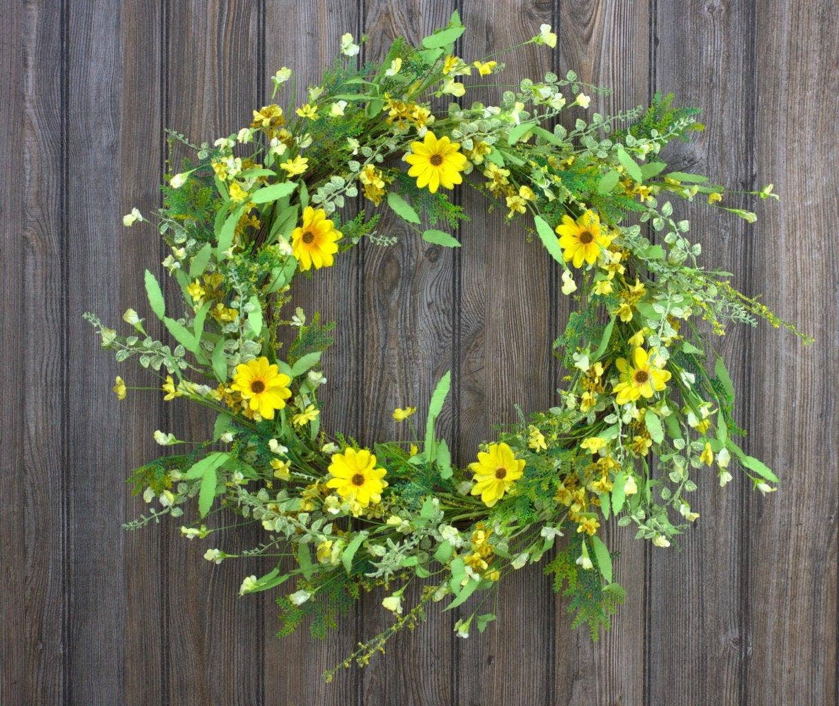Spring Garden Daisy Greenery Wreaths 27in W - Walmart.com