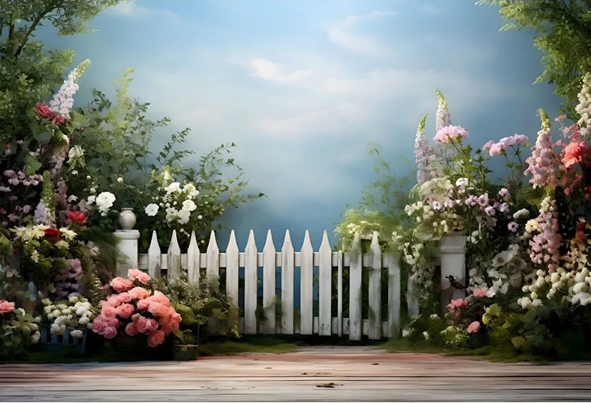 Spring Garden Fence Flower Kid Adult Birthday Party Wedding Portrait r ...