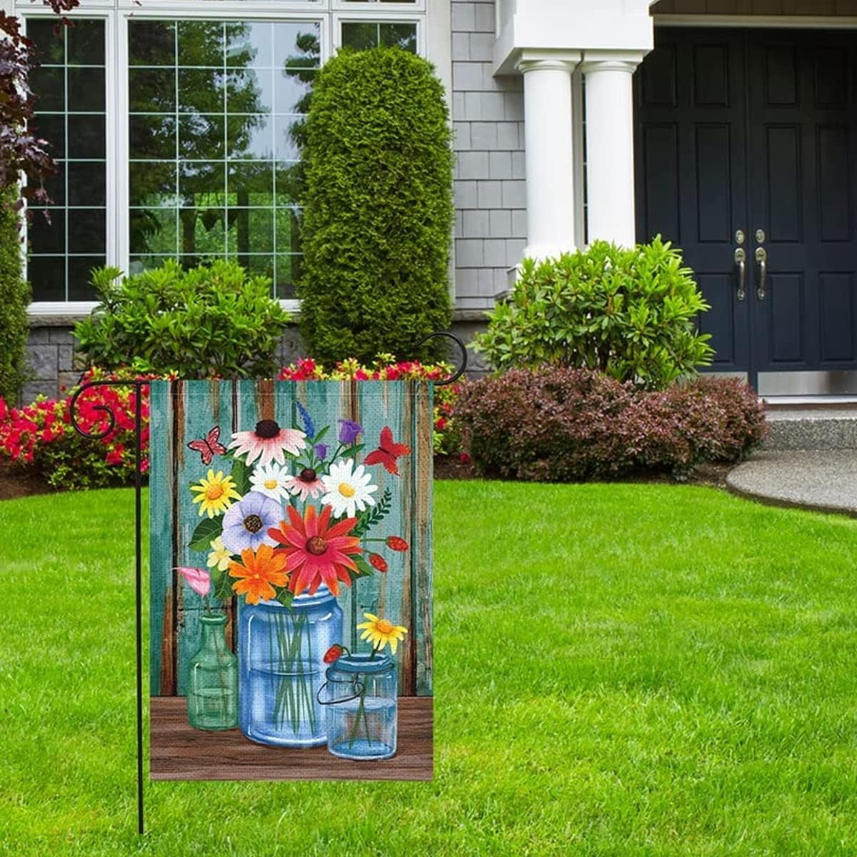 Spring Garden Flag 12 x 18 Inch Burlap Double Sided Vertical Welcome ...