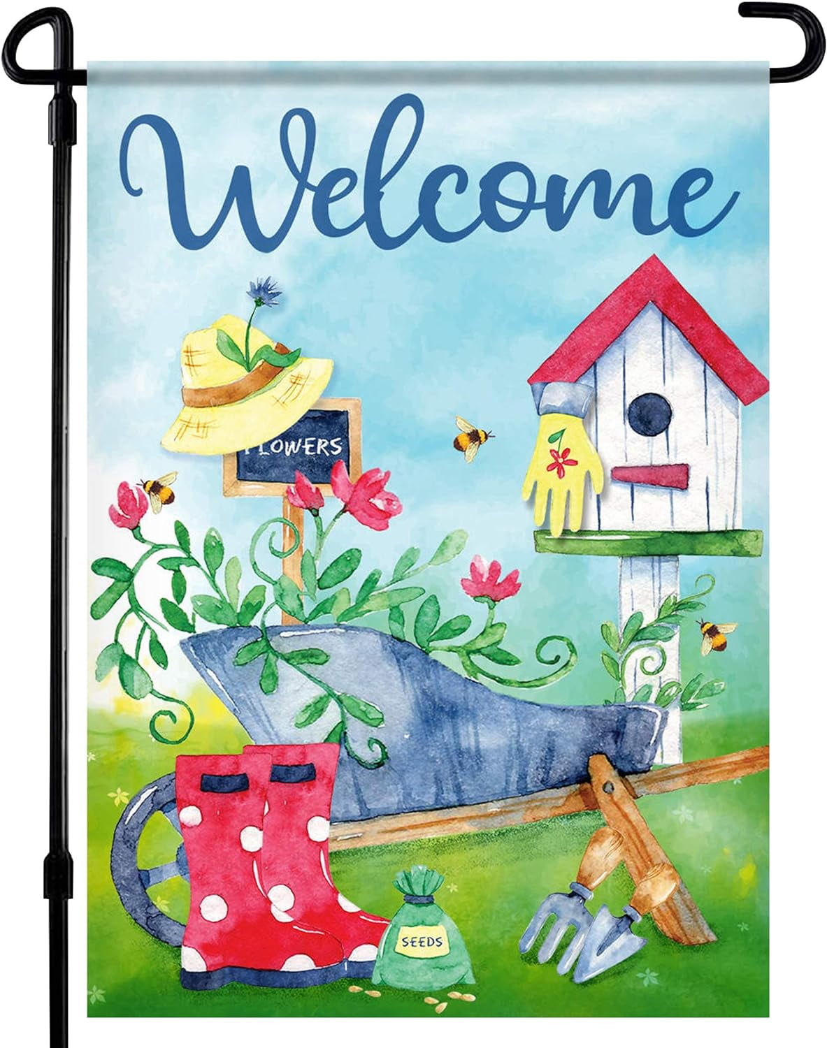 Spring Garden Flag - 28x40 inch Double-Sided Colorful Printed Art ...
