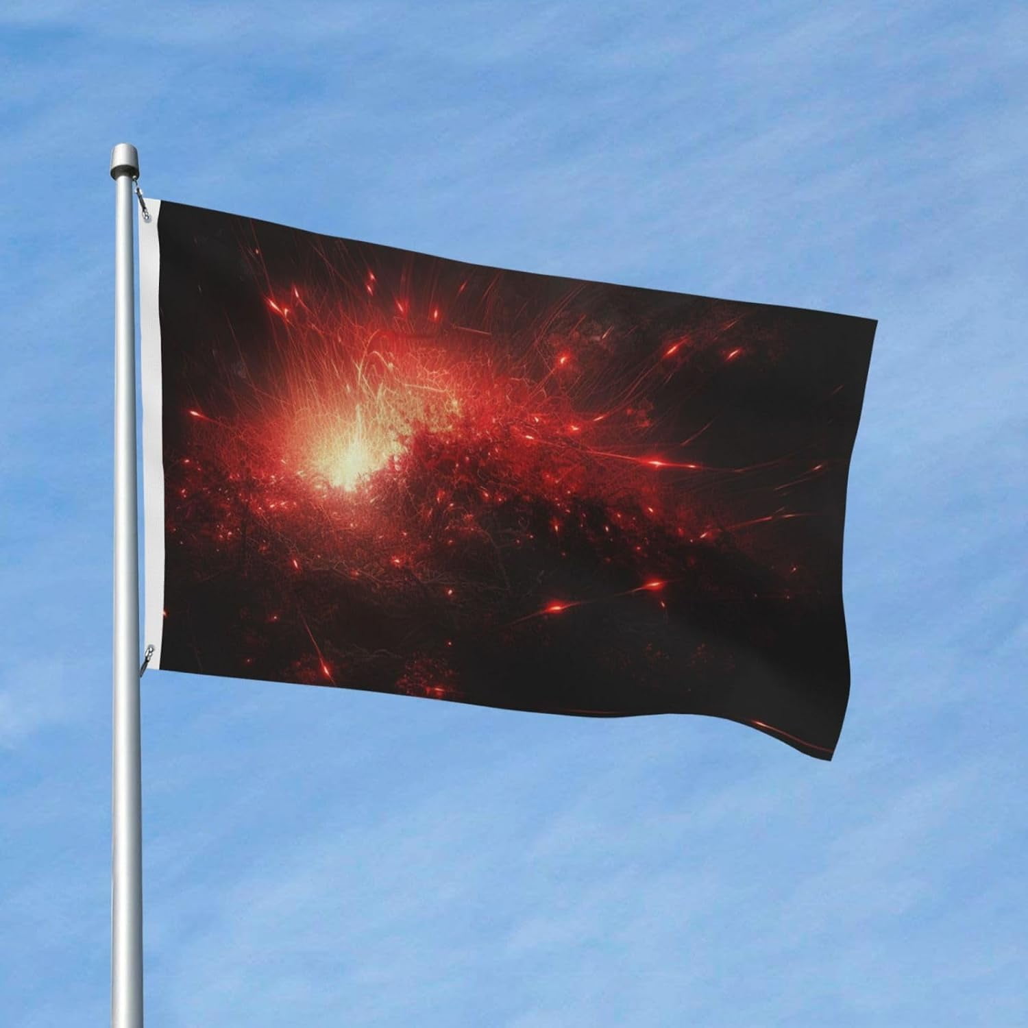 Spring Garden Flag 3x5 ft Darkness Bursts into Red Light Garden Flags ...