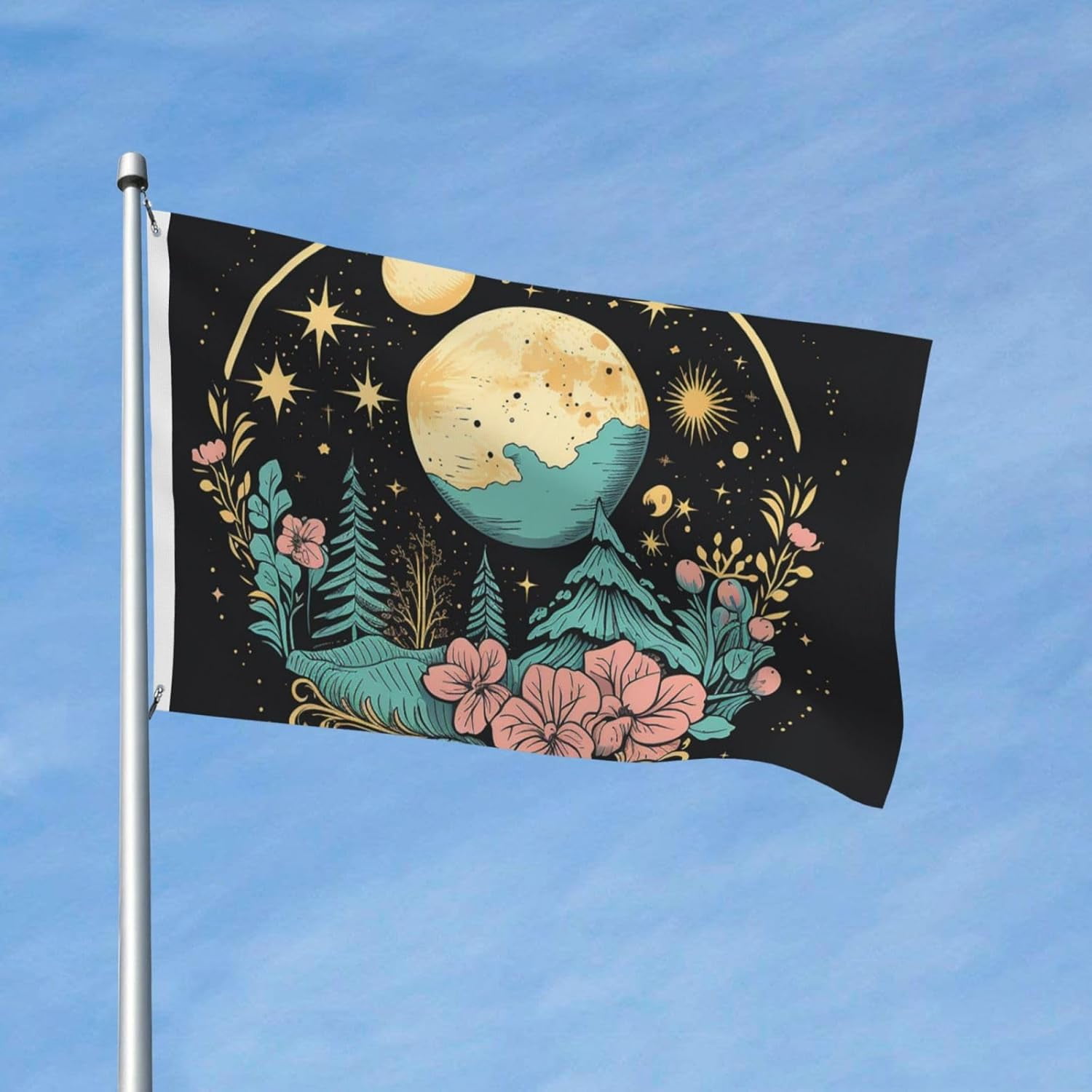 Spring Garden Flag 3x5 ft Earth in Retro Style Garden Flags for Outside ...
