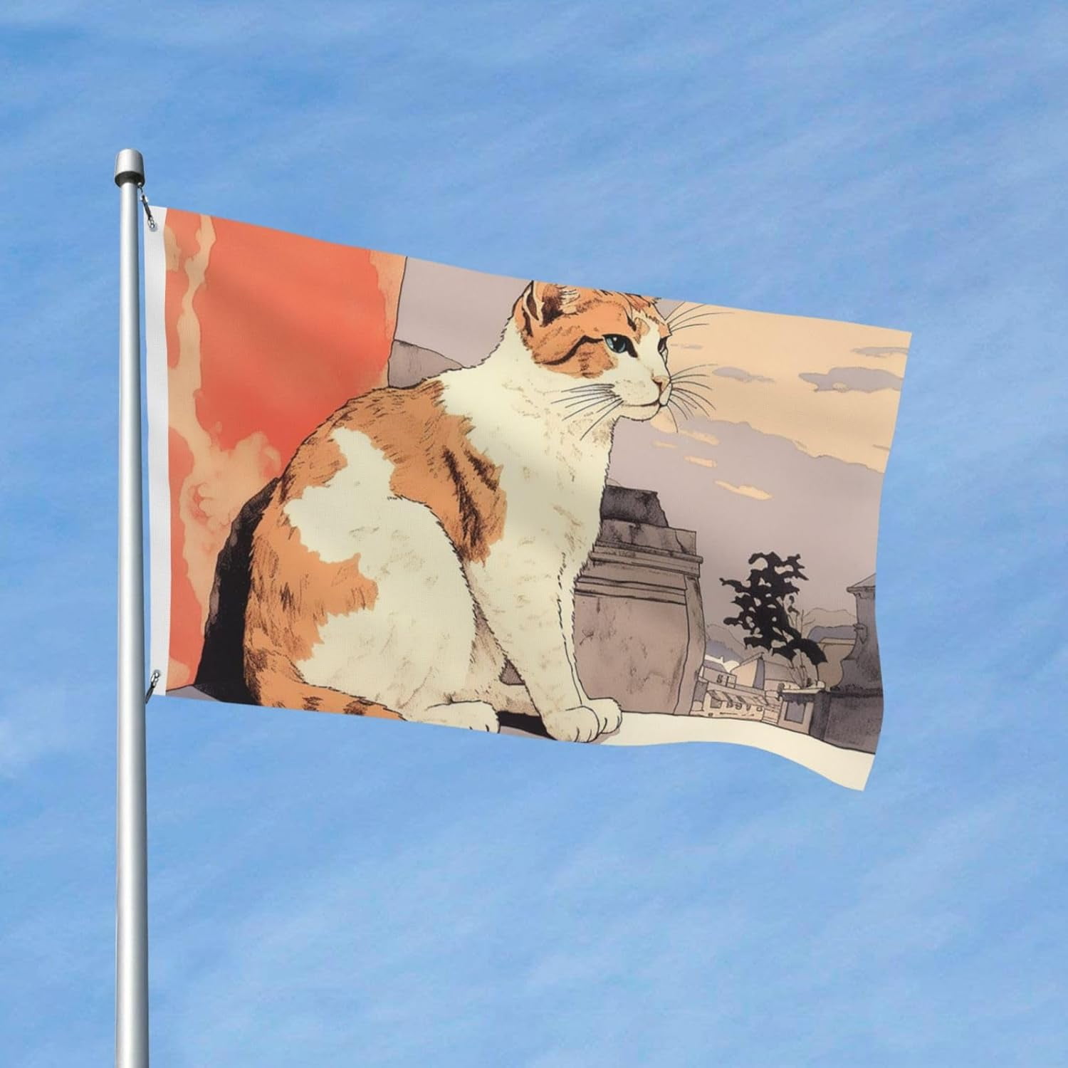 Spring Garden Flag 3x5 ft Hand Drawn Cat Garden Flags for Outside ...