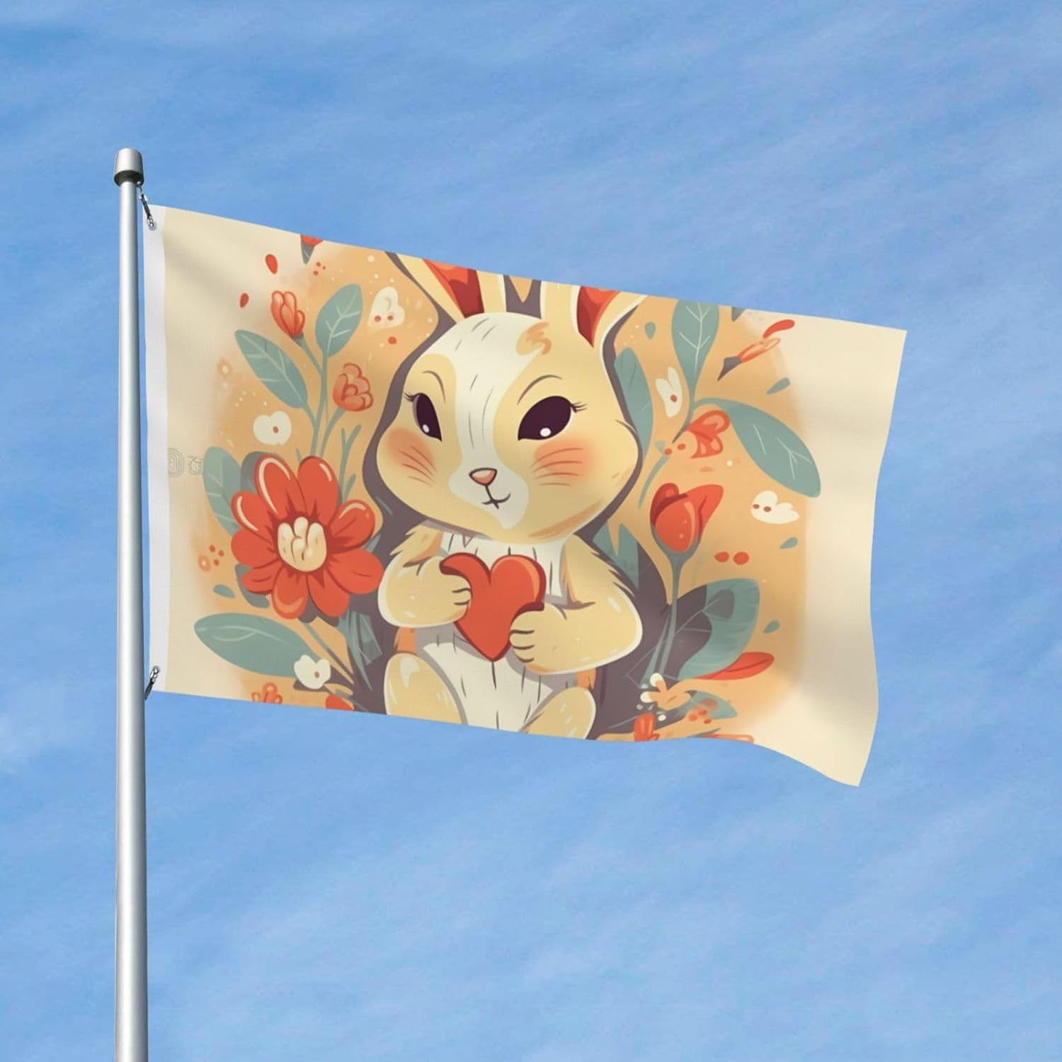 Spring Garden Flag 4.85x8 ft Cartoon Rabbit Garden Flags for Outside ...
