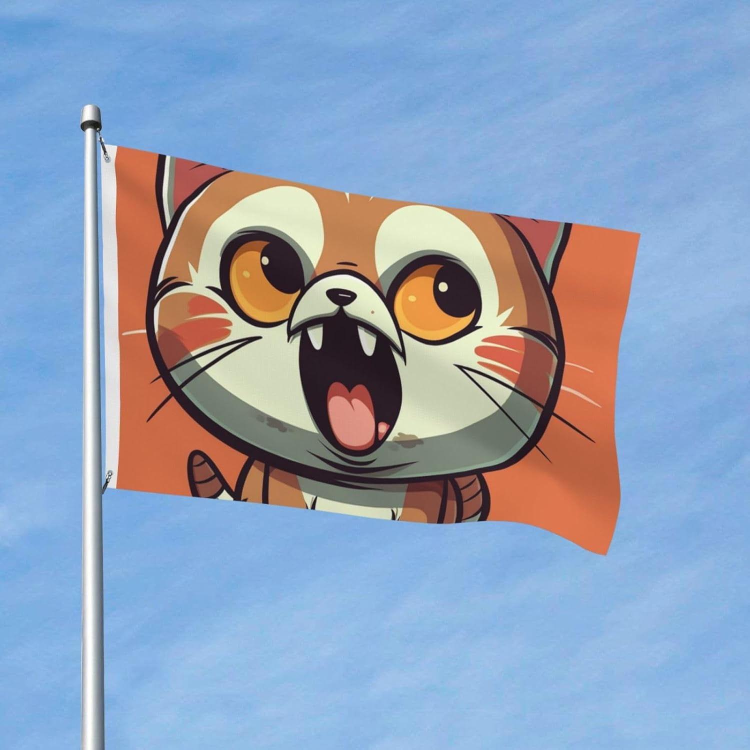 Spring Garden Flag 4x6 ft Cartoon Cat with Open Mouth Garden Flags for ...