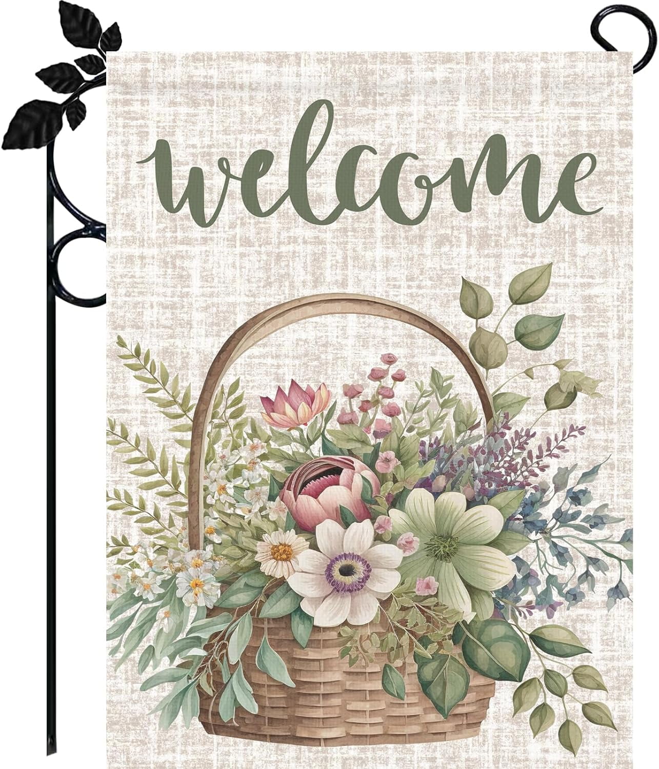 Spring Garden Flag, Floral Welcome Spring Garden Flag, 12x18 inch Small ...