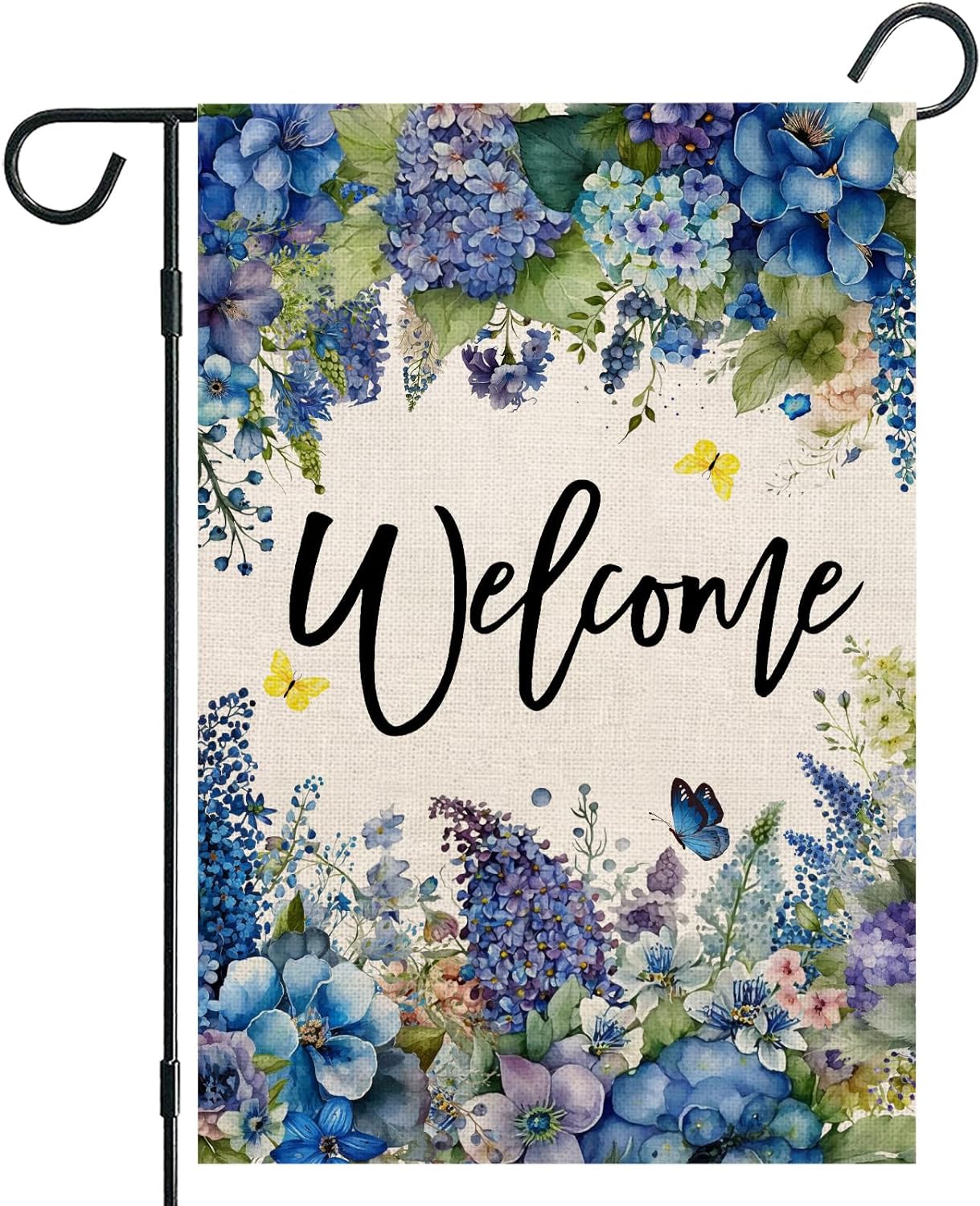 Spring Garden Flag Flowers Flourish Butterfly Small Double Sided ...