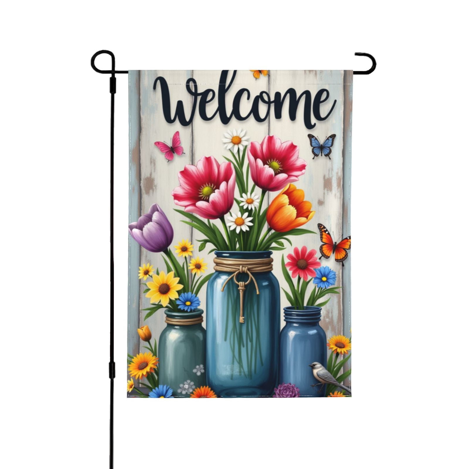 Spring Garden Flag Garden Flag Welcome Spring Yard Garden Flags ...