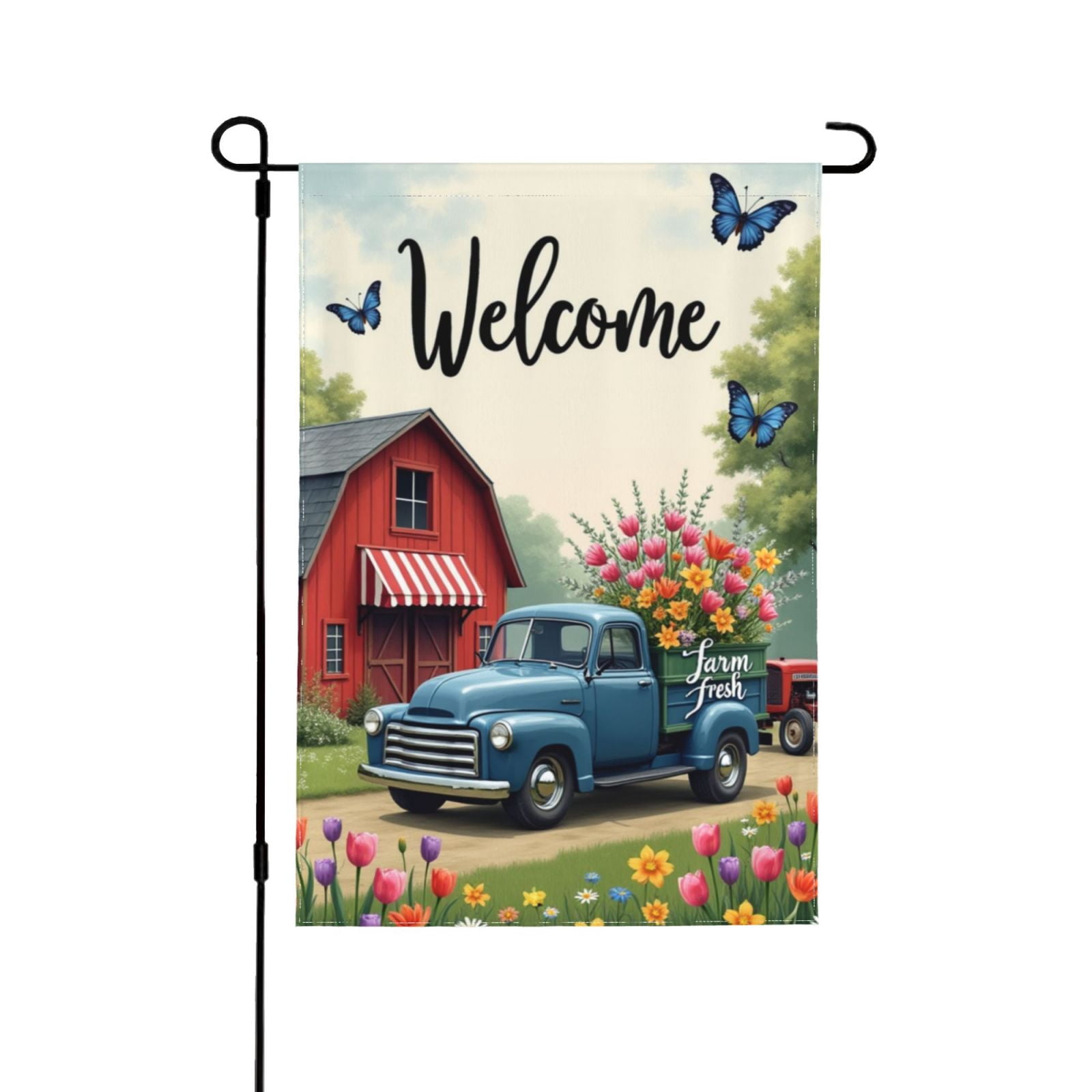 Spring Garden Flag Garden Flaggarden Flag For Outside Pinting Of Blue ...